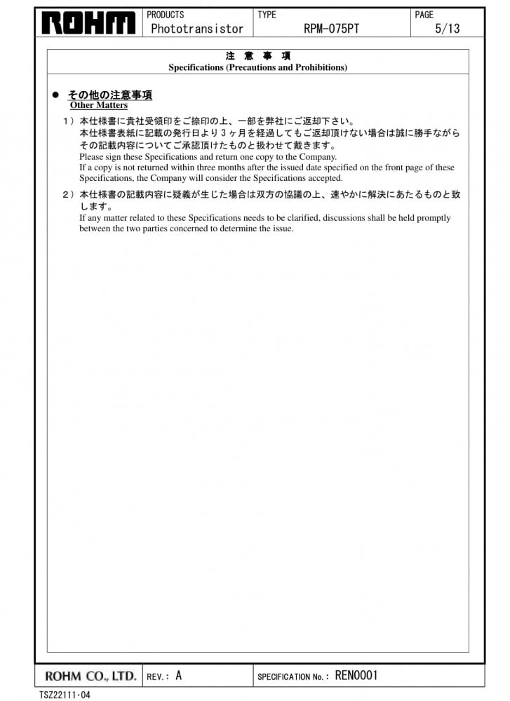 RPM-075PTT86 technical document page 5