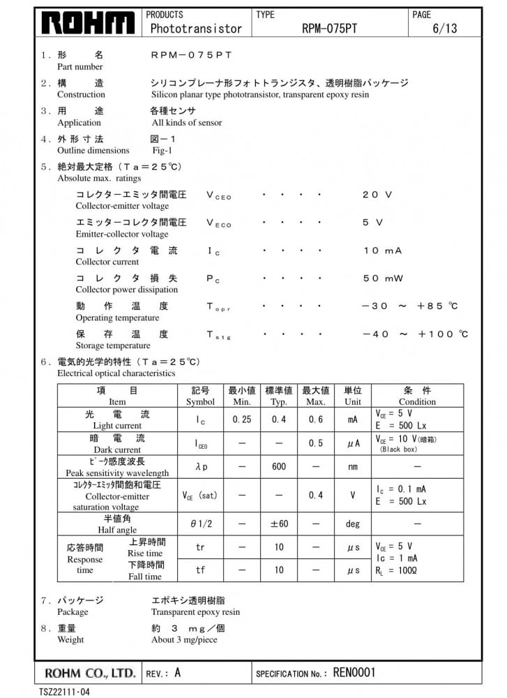 RPM-075PTT86 technical document page 6