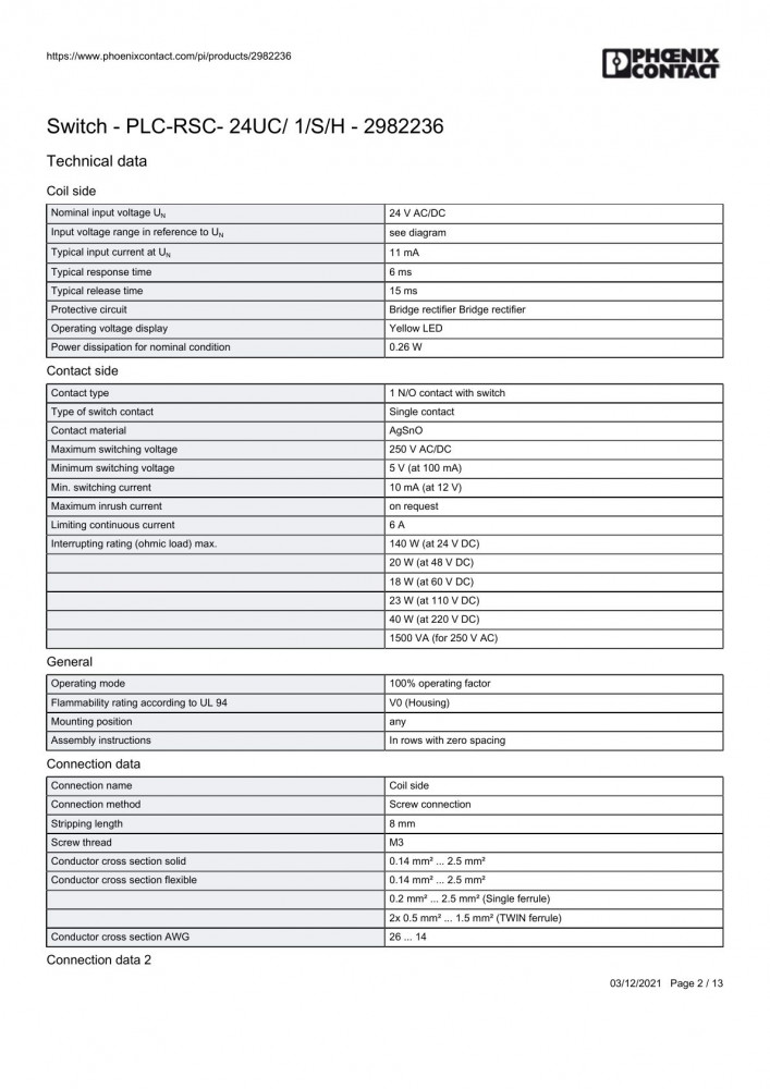 Phoenix Contact 2982236 technical document page 2