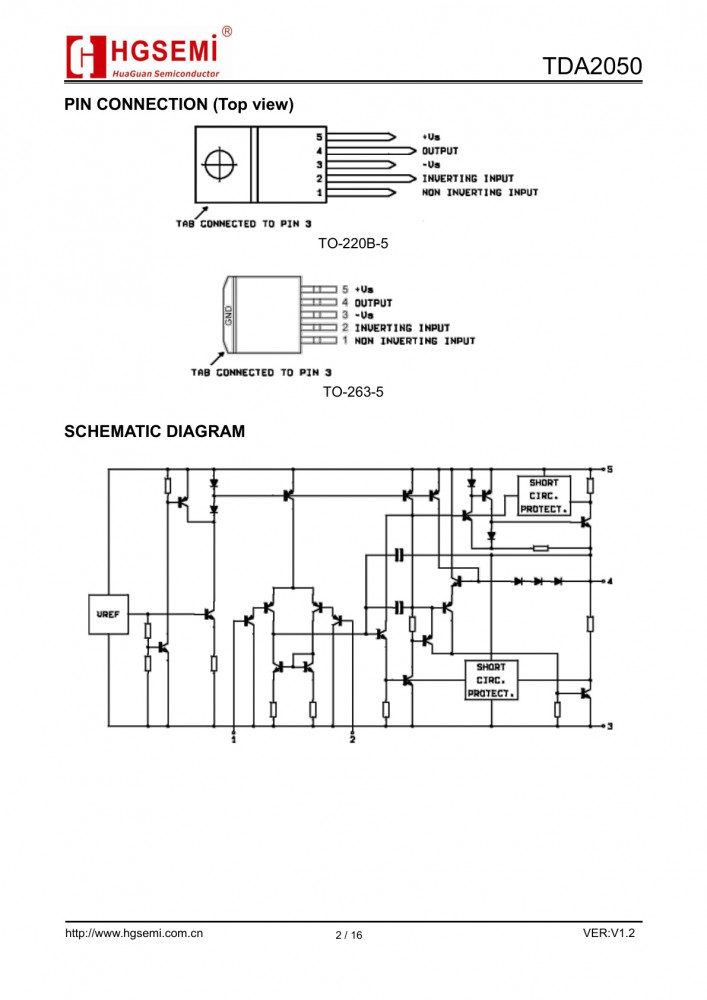 TDA2050TB datasheet page 2