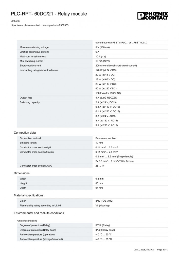 Phoenix Contact 2900303 technical document page 3