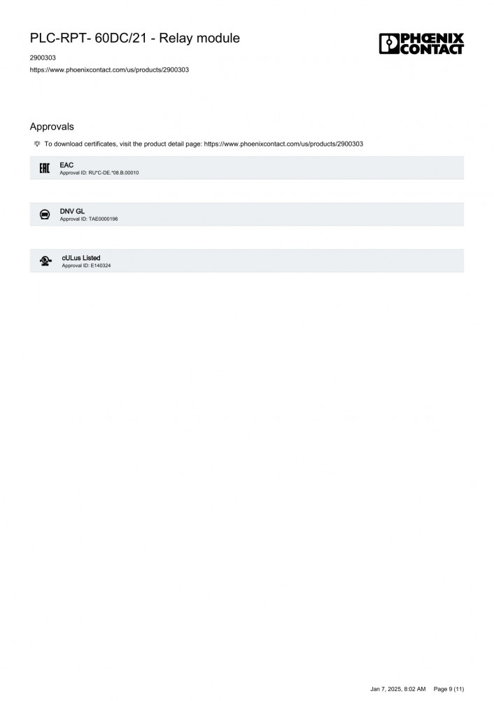 Phoenix Contact 2900303 technical document page 9