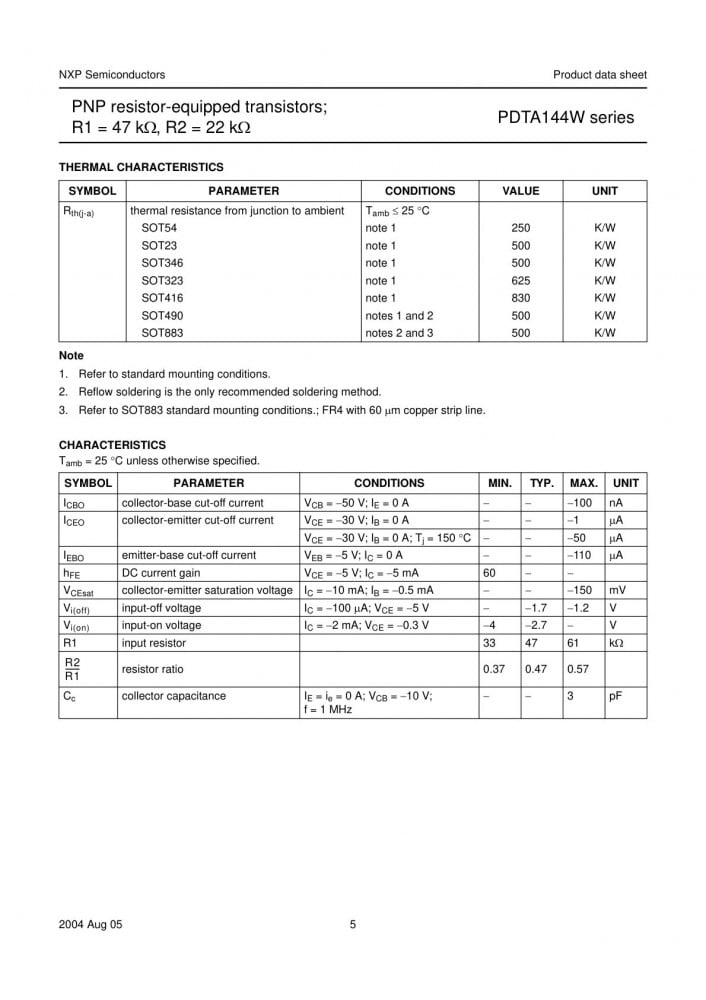 PDTA144W datasheet page 6