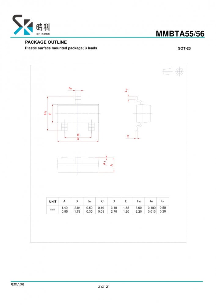 MMBTA56 technical document page 2