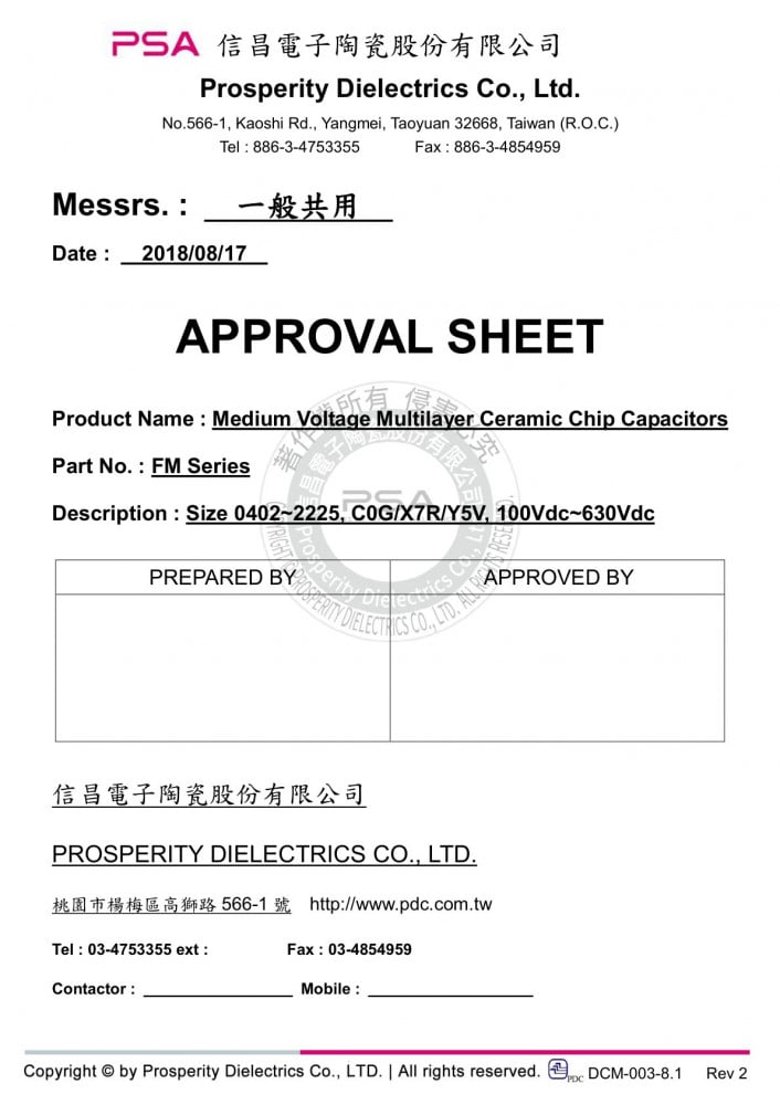 FM Series datasheet page 1
