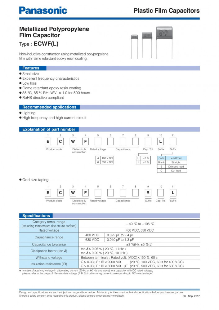 ECWF(L) series technical document page 1