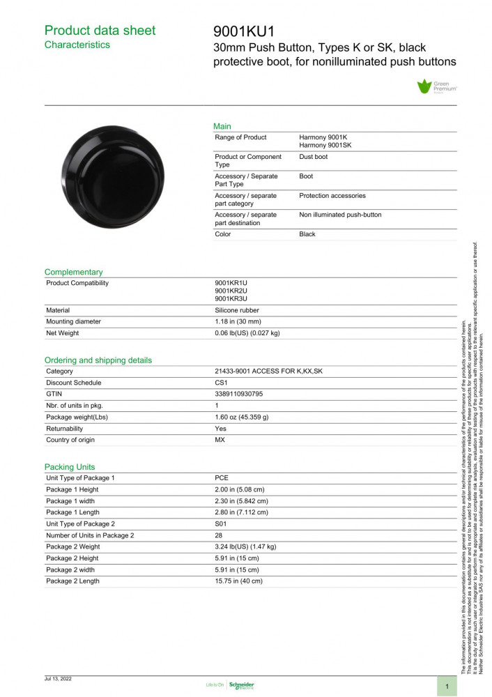 9001KU1 technical document page 1
