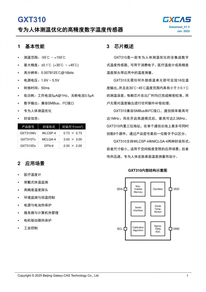 GXT310 datasheet page 1