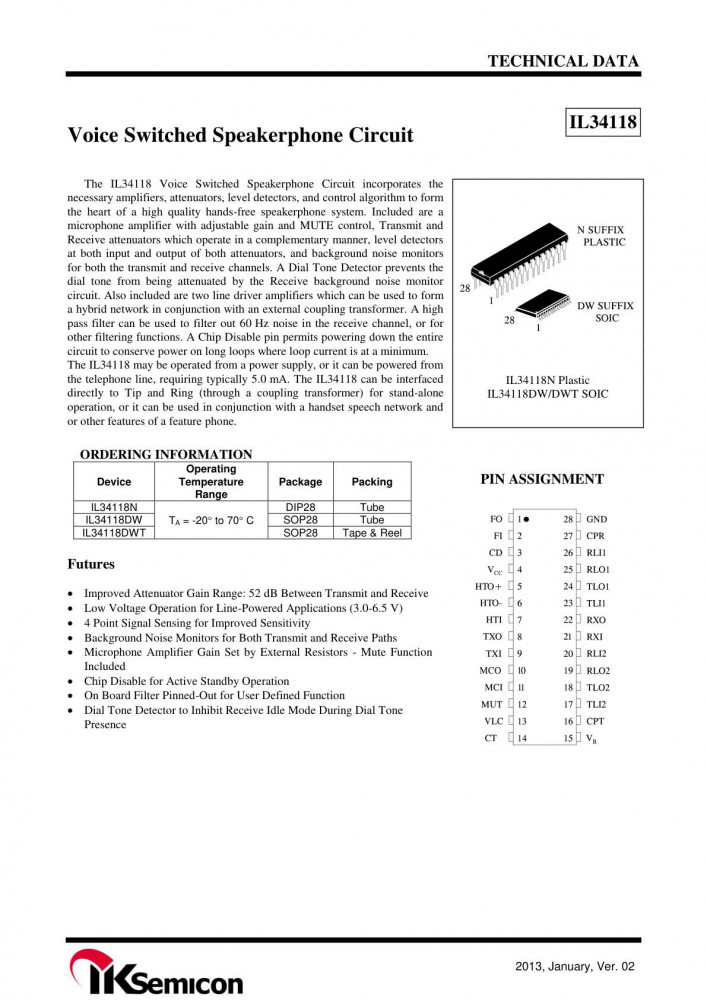 IL34118DWT datasheet page 1