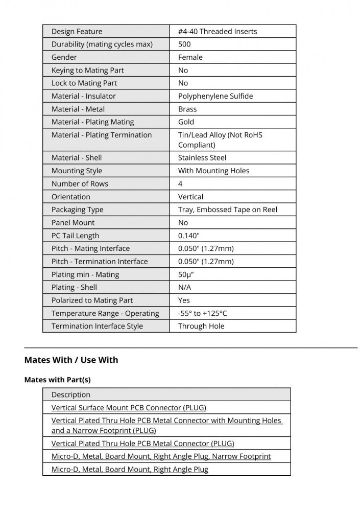 Technical document page 2 for MK-425-100-235-0000-0H7