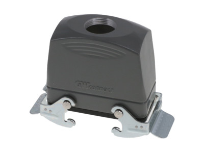 Heavy-Duty Standard (STD) Double Lever Coupler, Die-cast Aluminum, with 2 Levers, Top Entry, with Gasket, Size 16B «77x27», Pg21 Thread, High Construction, Grey for sale