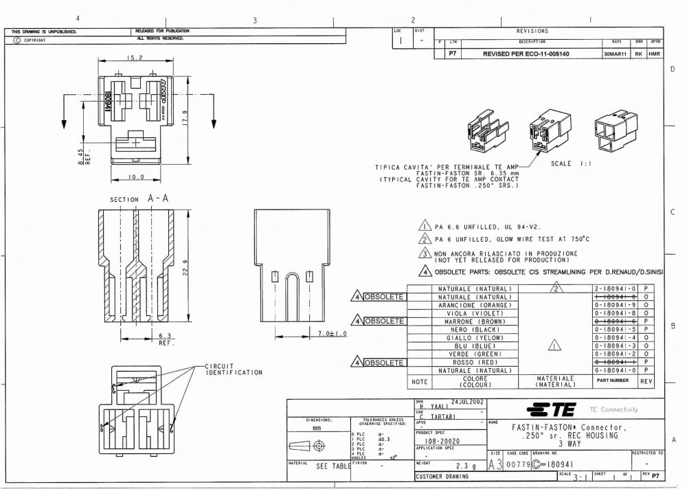TE Connectivity 180941 engineering drawing preview