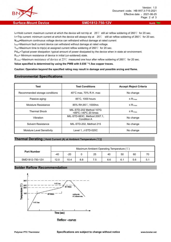 SMD1812-750-12V datasheet page 2