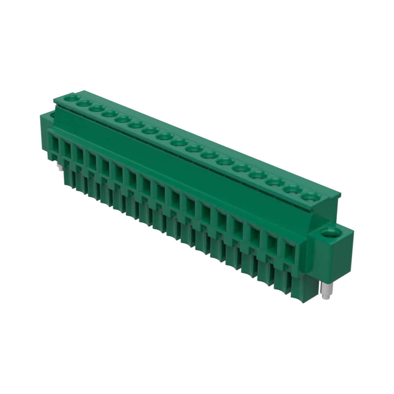 3.81mm Pitch Eurostyle Vertical Plug, with Retention Screws and Standard  Imprinting, Rear Wire Entry, Green Housing, 17 Circuits for sale