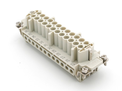 Heavy-Duty Crimp Contact Insert, Female, 24-Pole, 16A, Numbered 25-48, for Crimp Contacts, Size 24B «104x27»