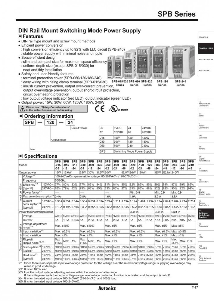 SPB Series technical document page 1