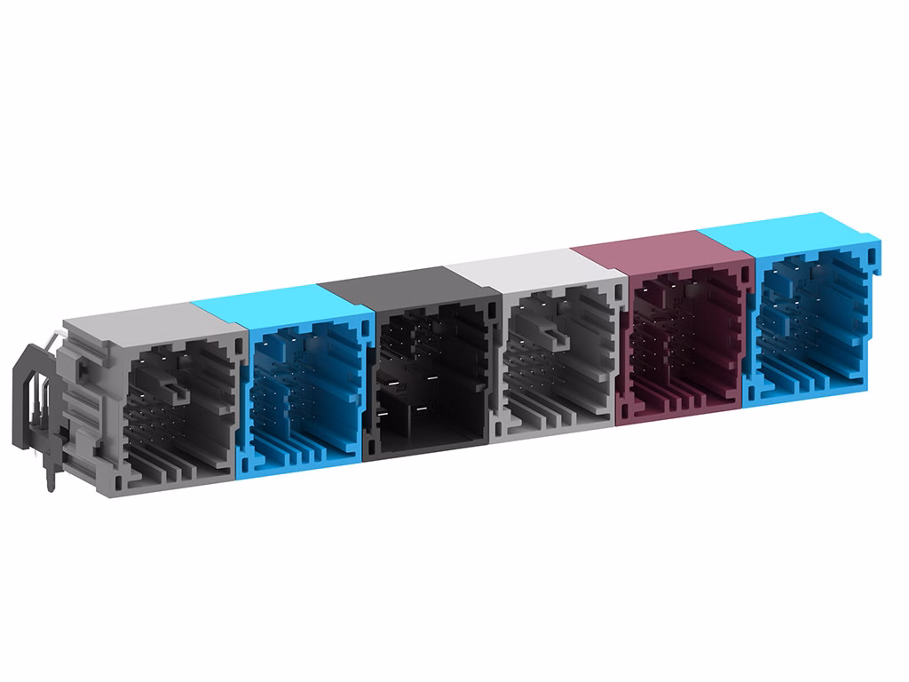 stAK50h 3 Bay Vertical Hybrid Header, 86 Circuits, Bay 1: 27 Circuits/Key 1/Black; Bay 2: 27 Circuits/Key 2/Green; Bay 3: 32 Circuits/Key 1/Black; Tray