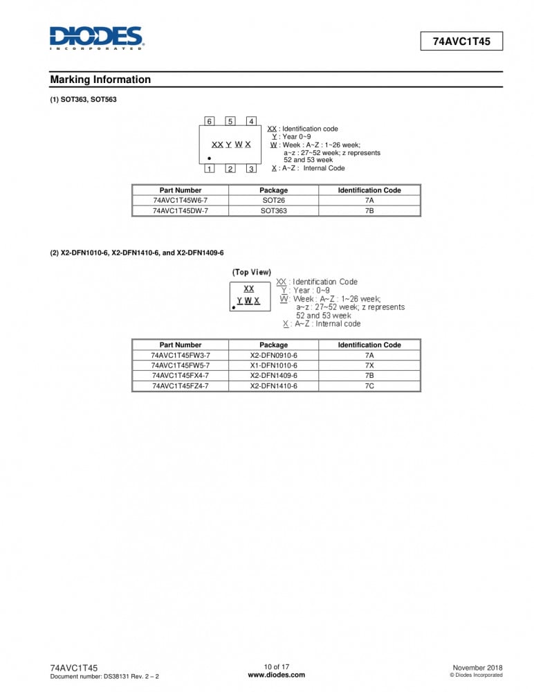 74AVC1T45DW-7 datasheet page 10