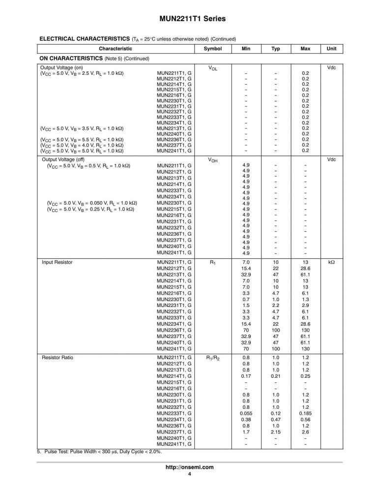 MUN2211T1 datasheet page 4