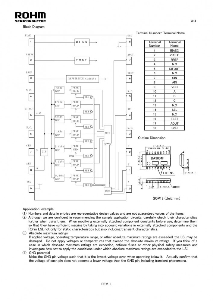 BA3834F-E2 datasheet page 3