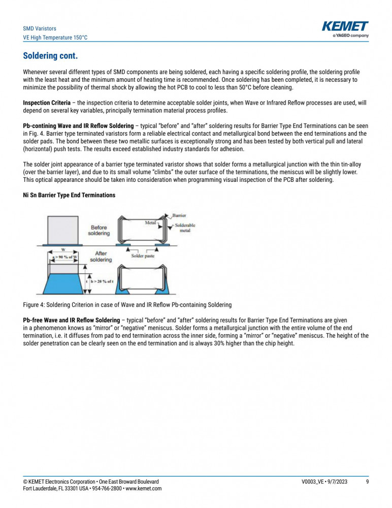 KEMET VE series datasheet page 9