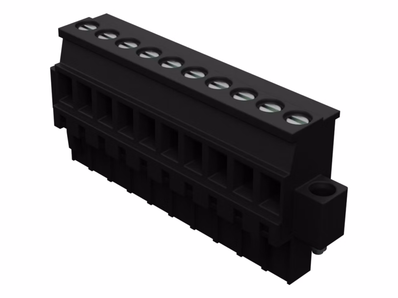 5.00mm Pitch Eurostyle Vertical Plug, with Retention Screws and Reverse Imprinting, Front Wire Entry, Gold (Au) Plated, Black, 10 Circuits for sale