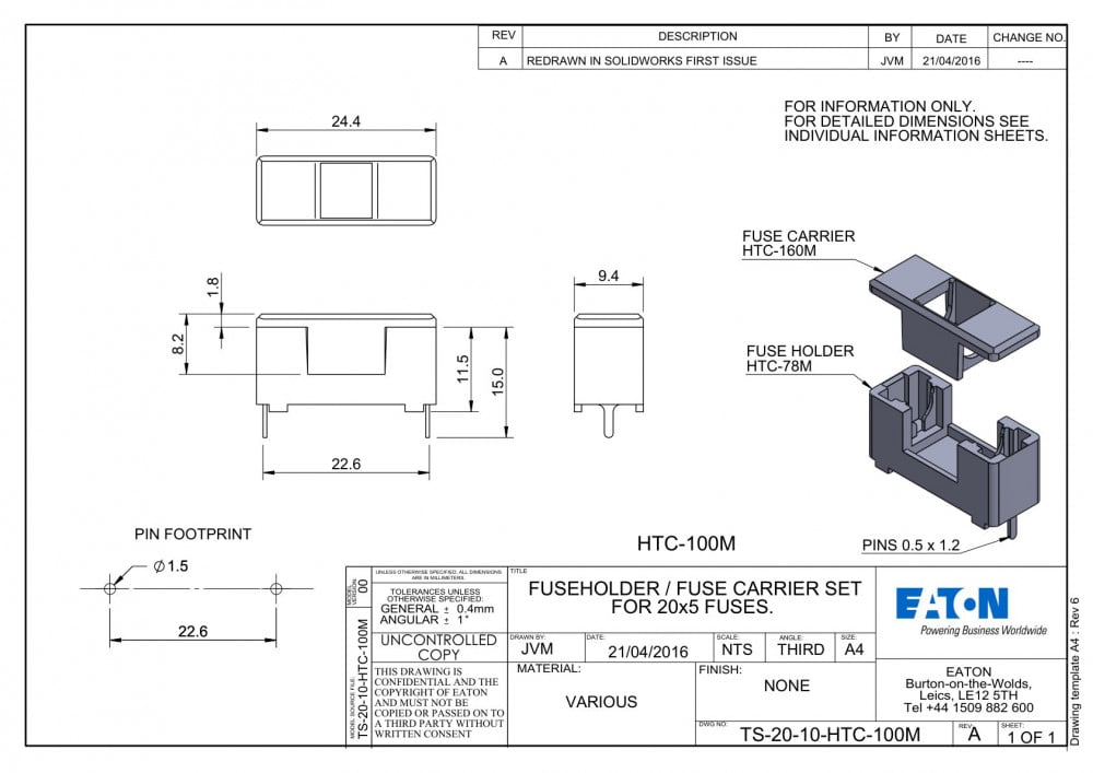 EATON BK1 HTC-100M technical drawing