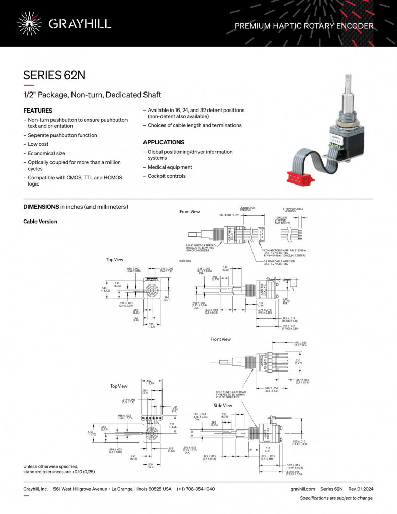 Grayhill Series 62N technical document image 1