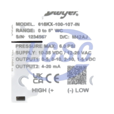 Dwyer 616KX-200-106-IN Differential Pressure Transmitter