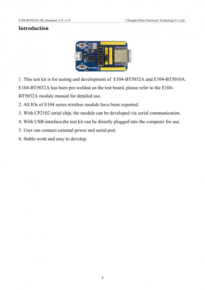 E104-BT5032A-TB datasheet page 2