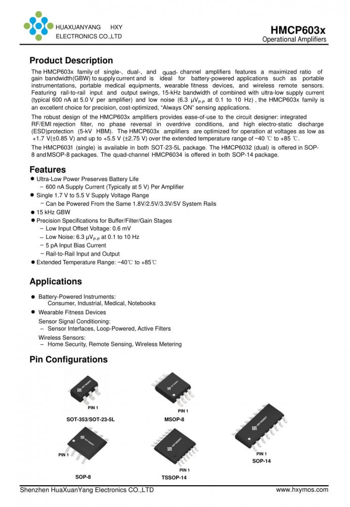 HMCP603x datasheet page 1