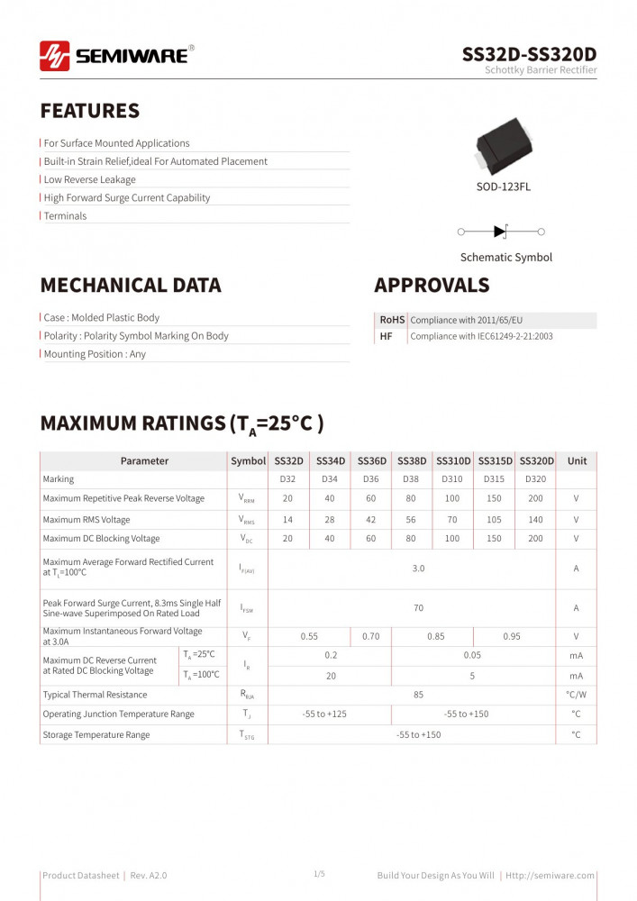 SEMIWARE SS38D datasheet page 1