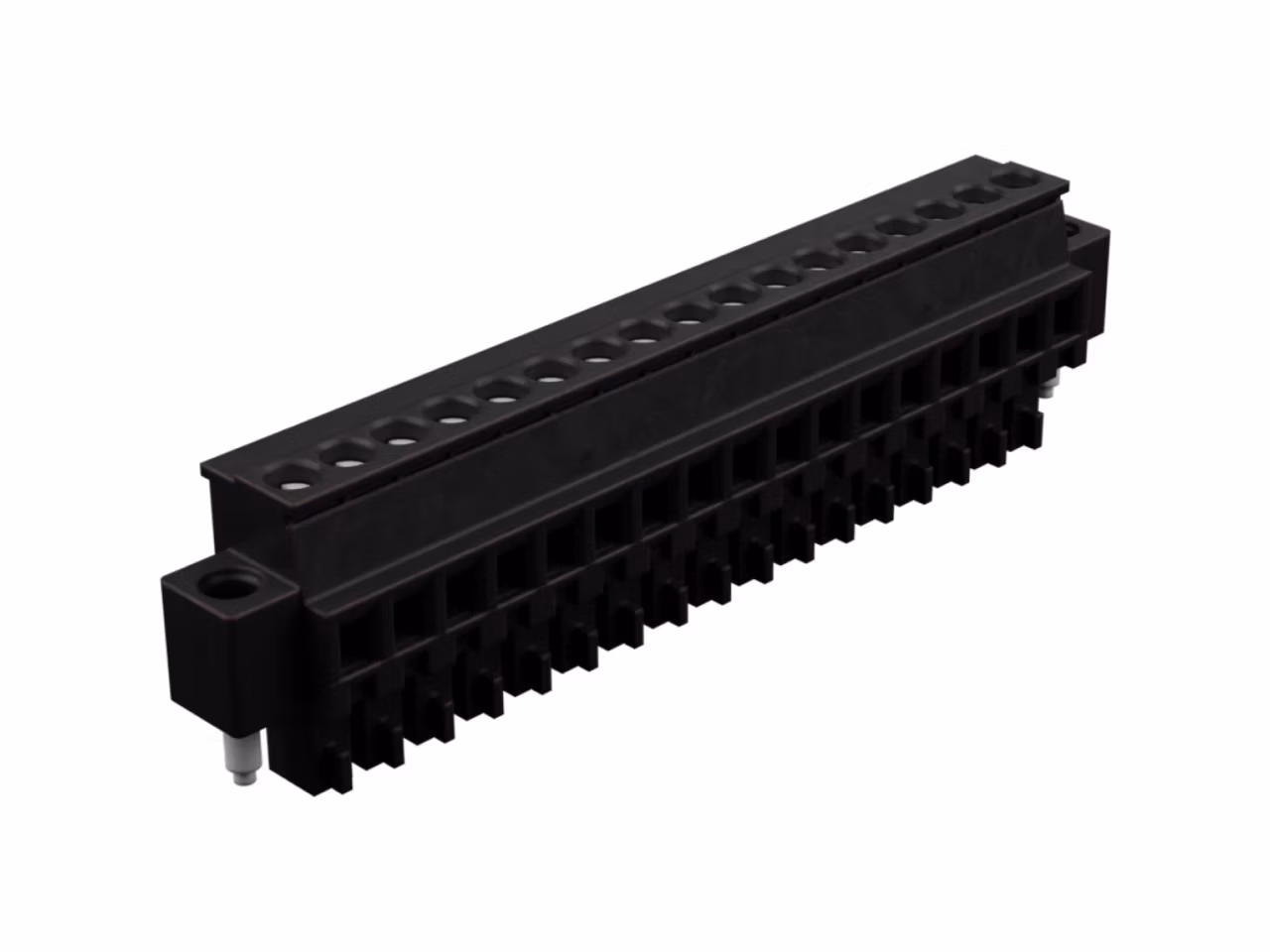 3.81mm Pitch Eurostyle Vertical Plug, with Retention Screws, Front Wire Entry, Gold (Au) Plated, Black, 17 Circuits for sale