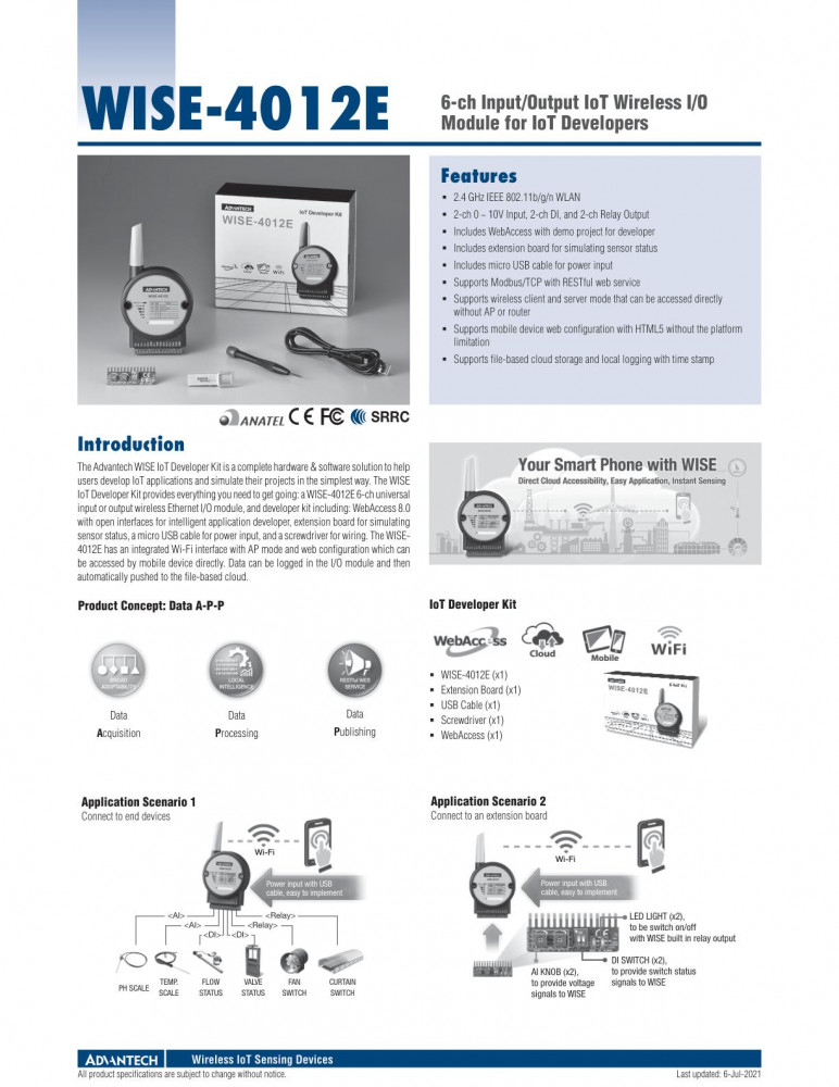 WISE-4012E product documentation, page 1