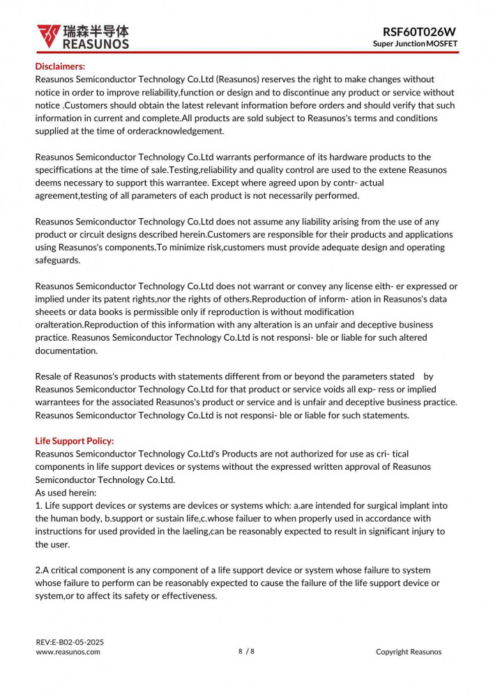 RSF60T026W datasheet page 8