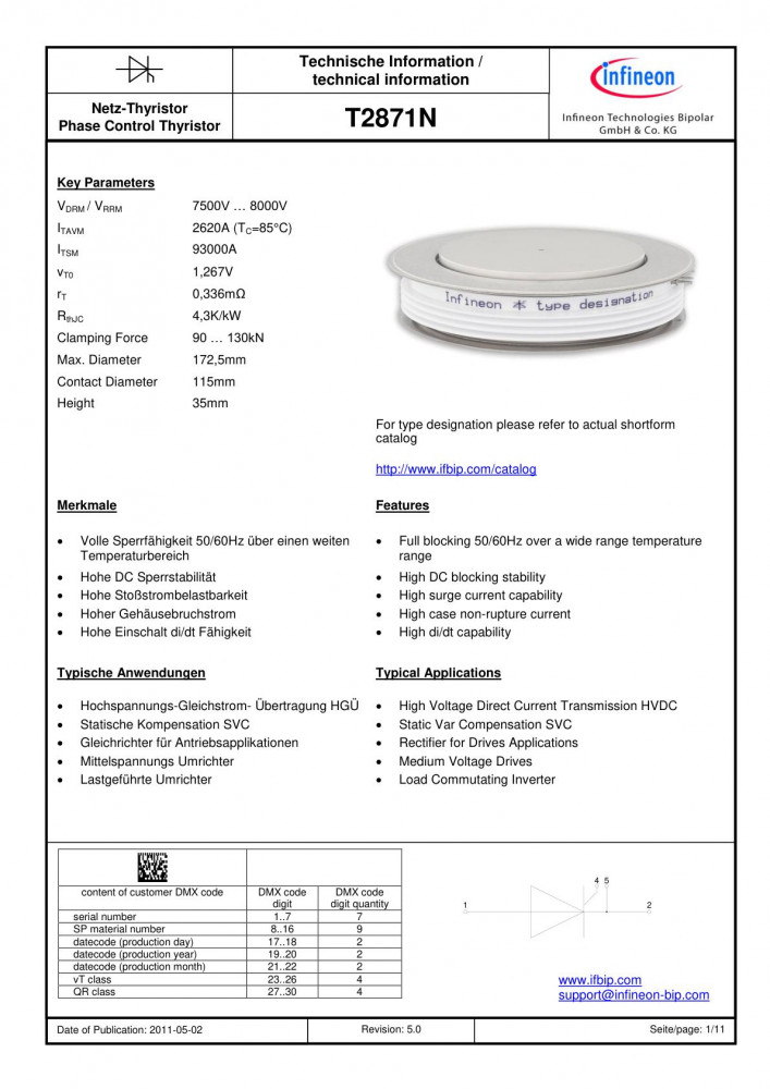 T2871N80TOH technical document page 1