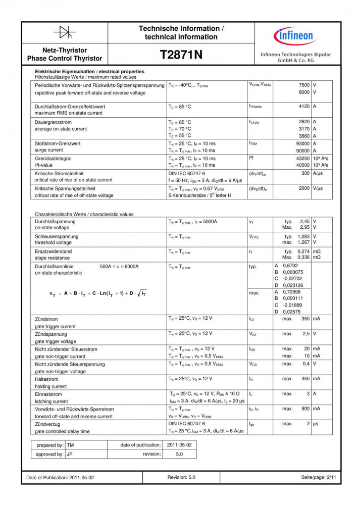 T2871N80TOH technical document page 2