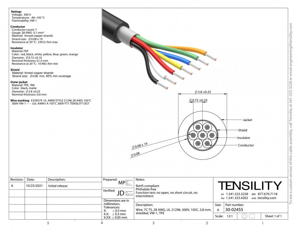 Tensility International 30-02455 product drawing
