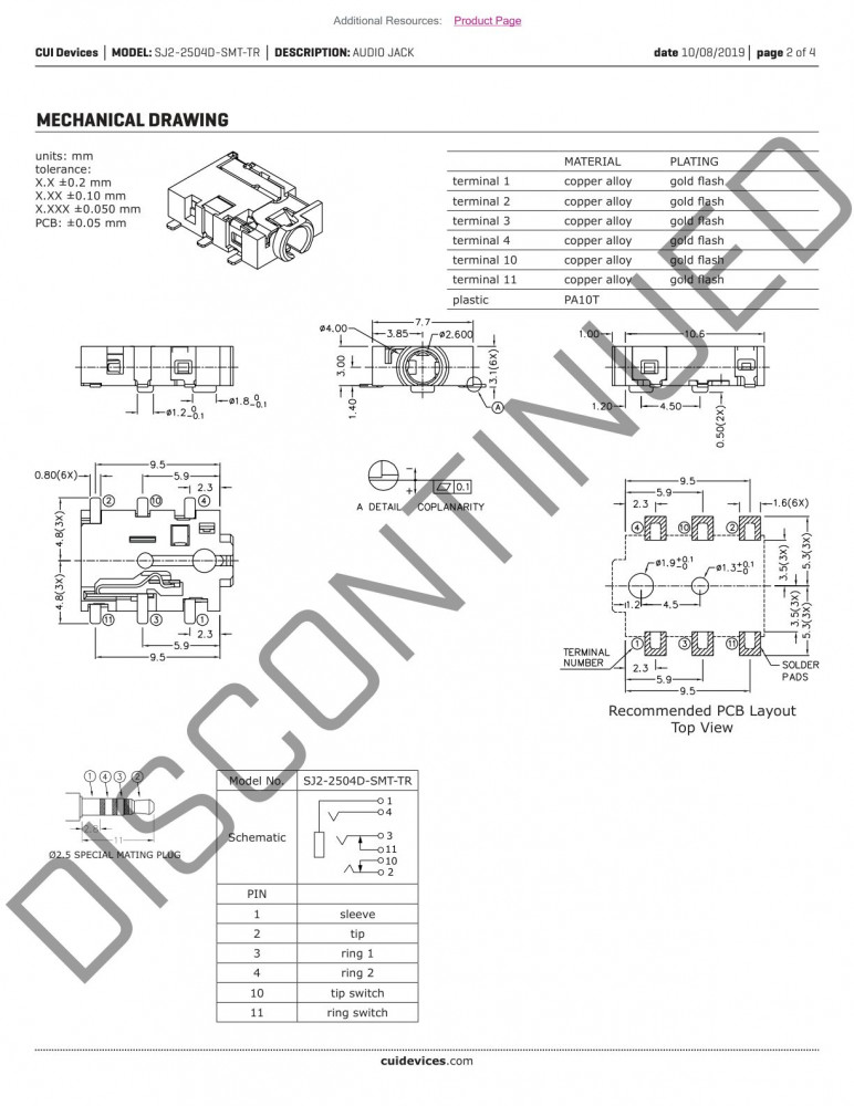 SJ2-2504D-SMT-TR datasheet page 2