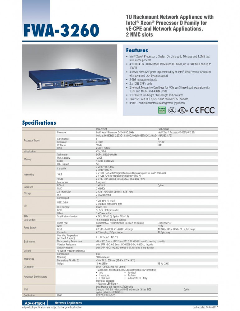 FWA-3260 technical document page 1