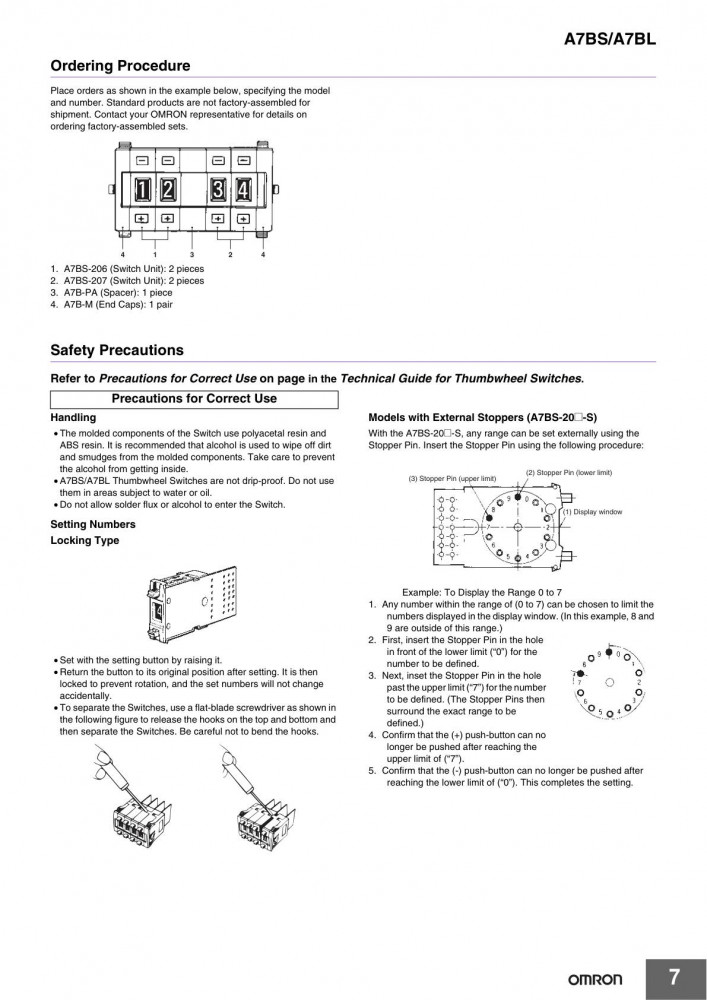 OMRON A7BS technical document page 7