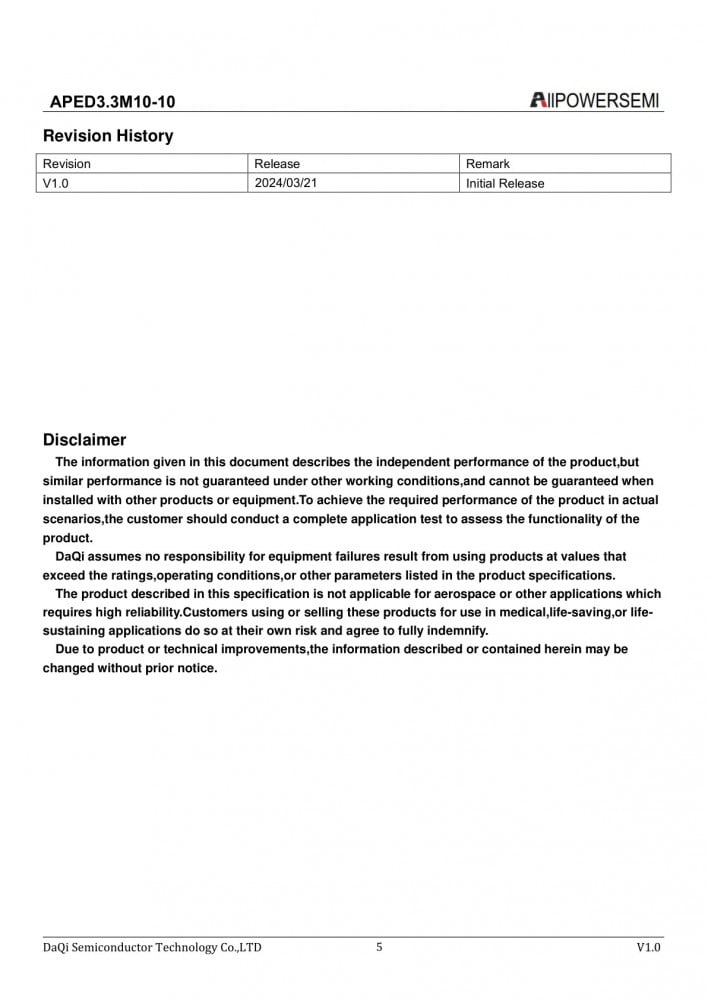 APED3.3M10-10 datasheet page 5