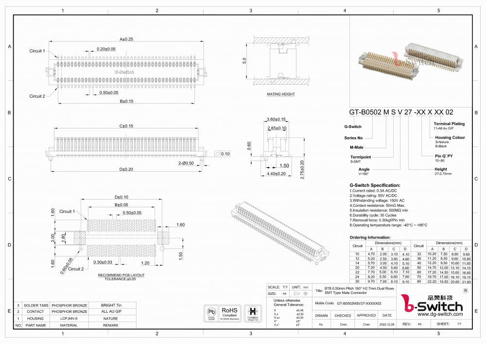 G-Switch GT-B0502MSV27-20S1101 technical drawing