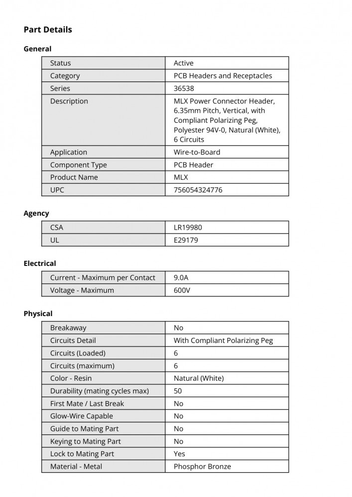 MOLEX 365380013 product document image, page 2