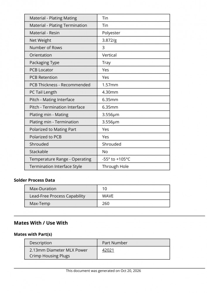 MOLEX 365380013 product document image, page 3