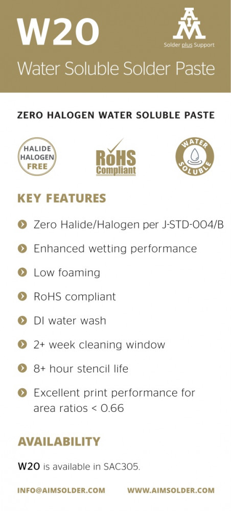 W20 water-soluble solder paste technical document image 1