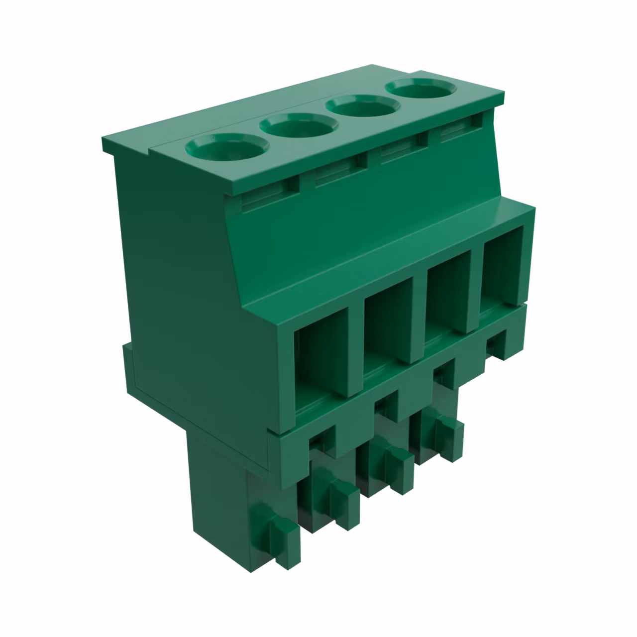 3.81mm Pitch Eurostyle Vertical Plug, Front Wire Entry, Green Housing, 4  Circuits for sale