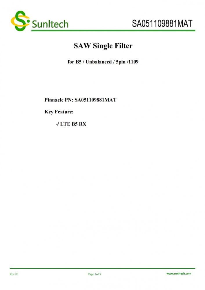 SA051109881MAT datasheet page 1