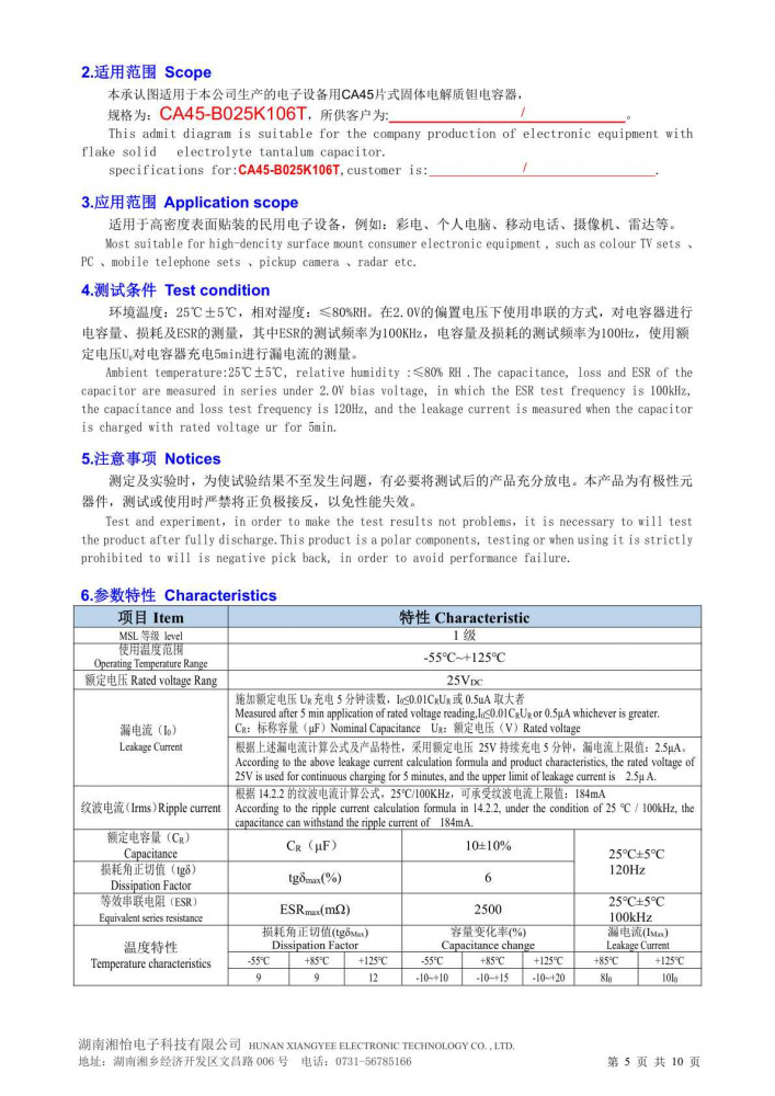 CA45-B025K106T specification page 7