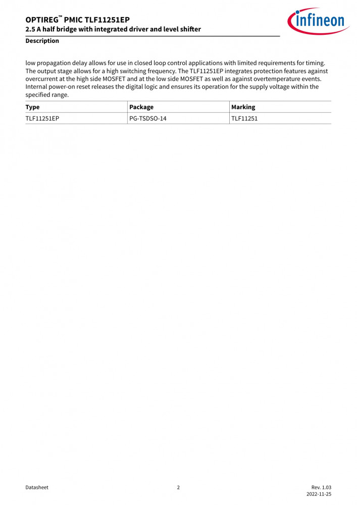 TLF11251EP datasheet page 2